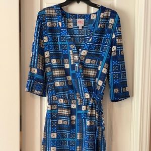RBL | Dresses | Rbl Tie Waist Pattern Dress | Poshmark